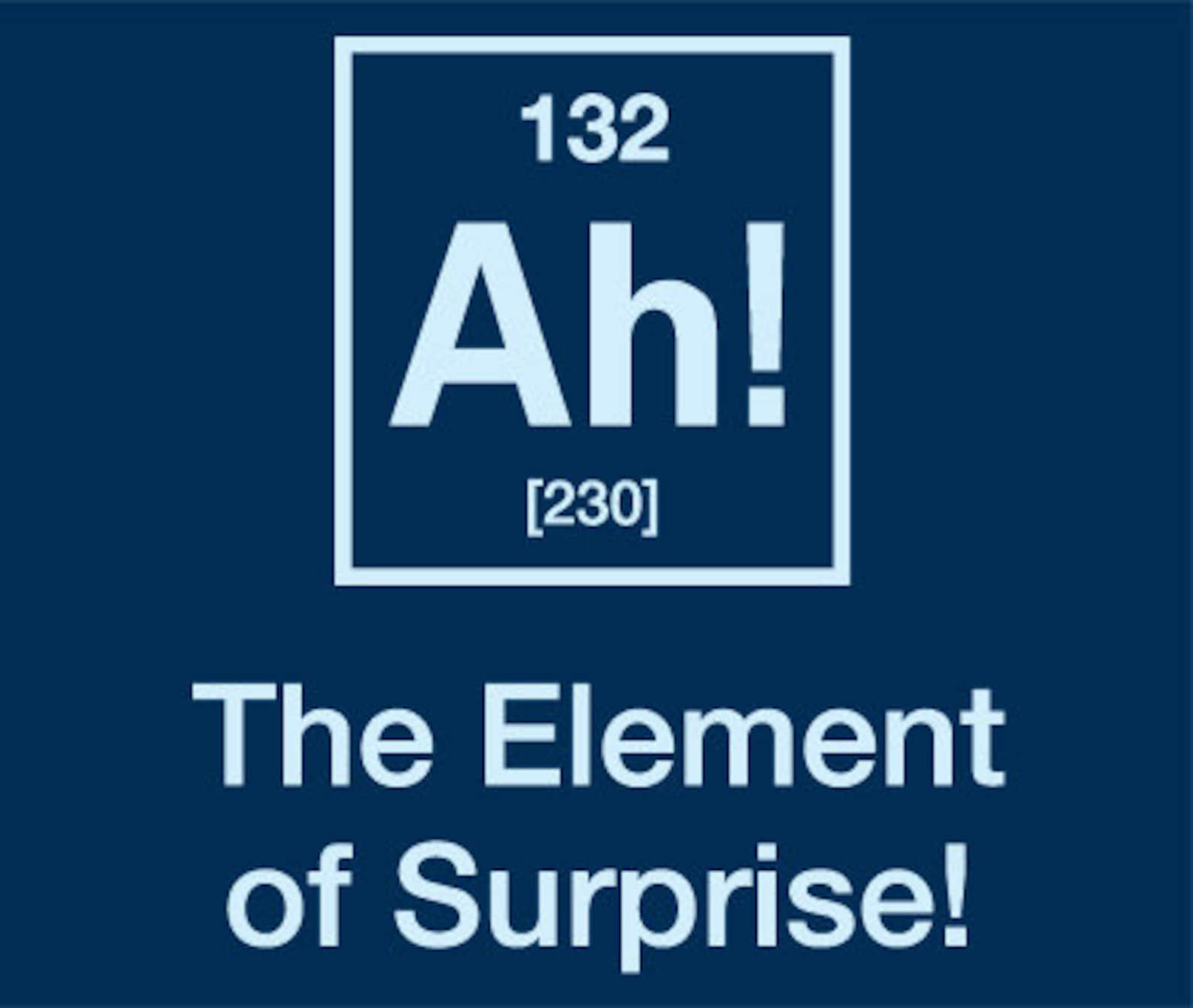 Funny Science Shirt Ah the Element of Surprise Science - Etsy