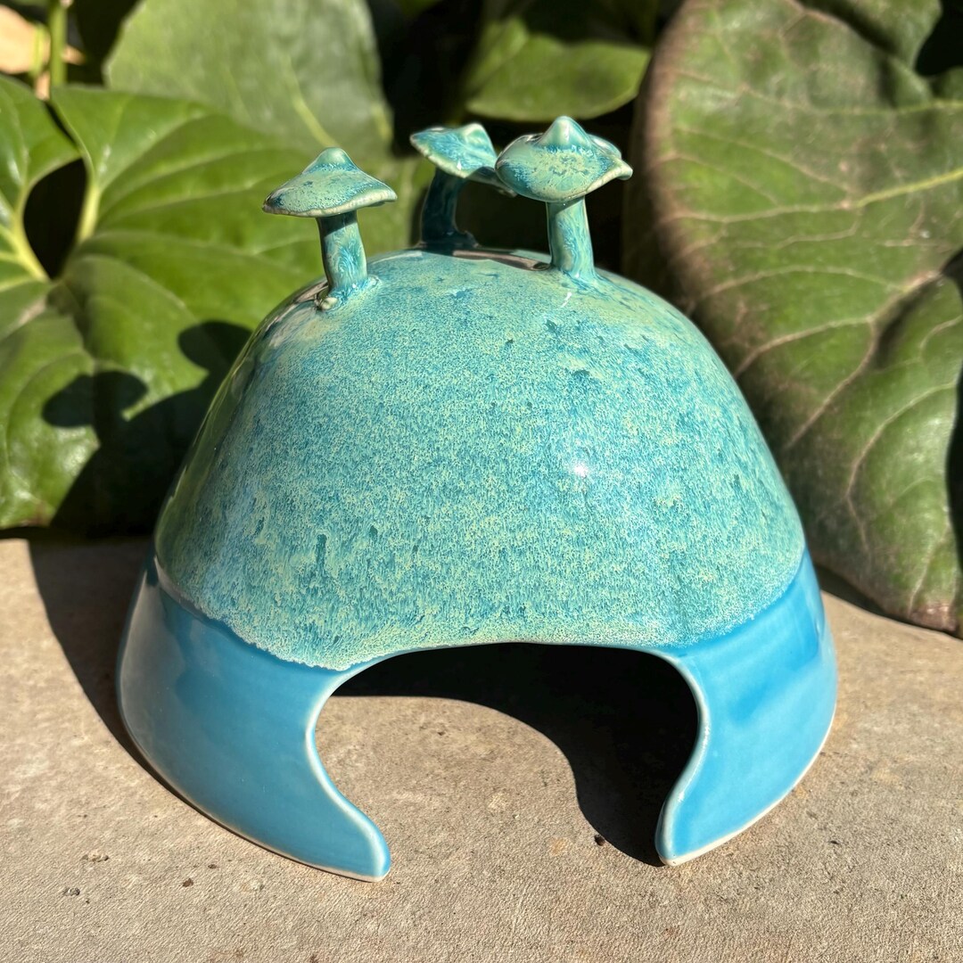 Porcelain Toad House in Turquoise Blue and Misty Green - Etsy