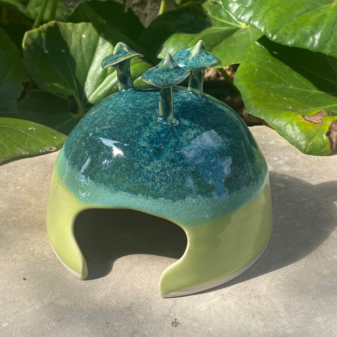 Porcelain Toad House in Light Yellow, and Mint Green - Etsy
