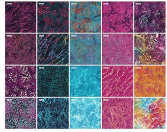 BLUSHING GARDEN Batik 10" Stack Pack From Island Batiks - (42) 10 ...