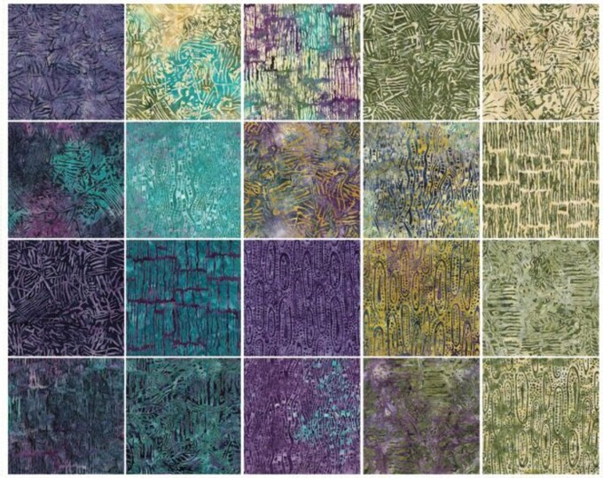 LAVANDIN Batik Strip Pack From Island Batiks - (40) 2.5" Factory-cut ...