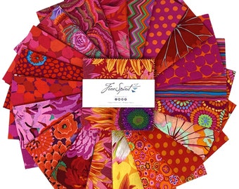 Kaffe Fassett Classics Plus Rainbow, 5 Charm Pack, Fabric Squares, Free ...