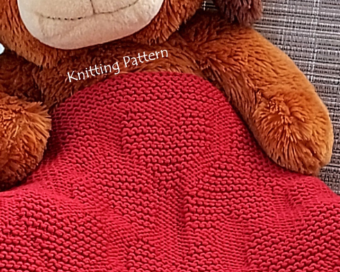 Heart Baby Blanket Knitting Pattern, Beginner Knitting Pattern ...
