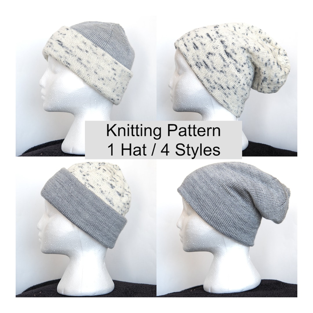 Knitting Pattern, Reversible Toque, Adult Size, Adult Knitting Pattern ...