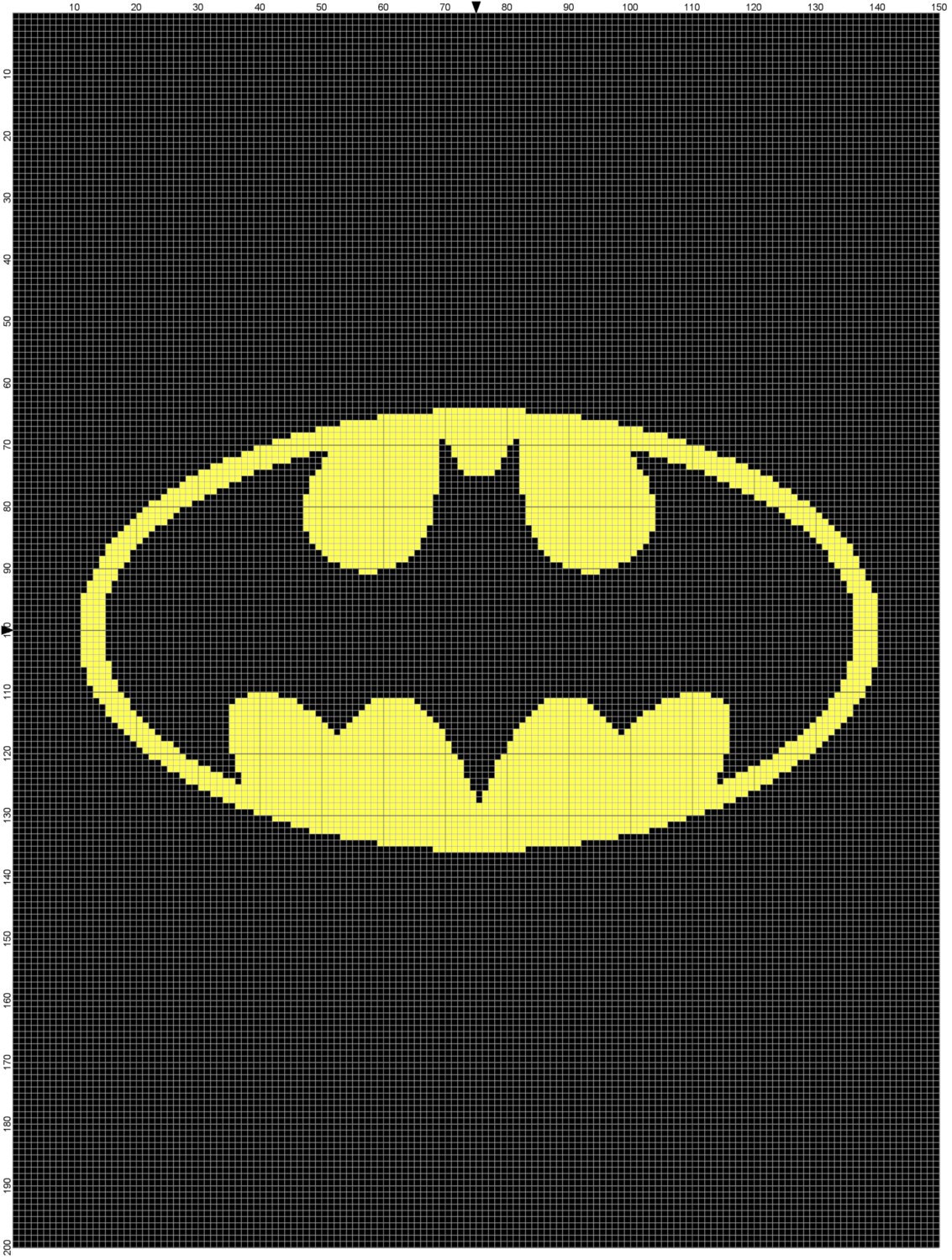 Batman Graph Chart Pattern Afghan DOWNLOAD NOW | Etsy