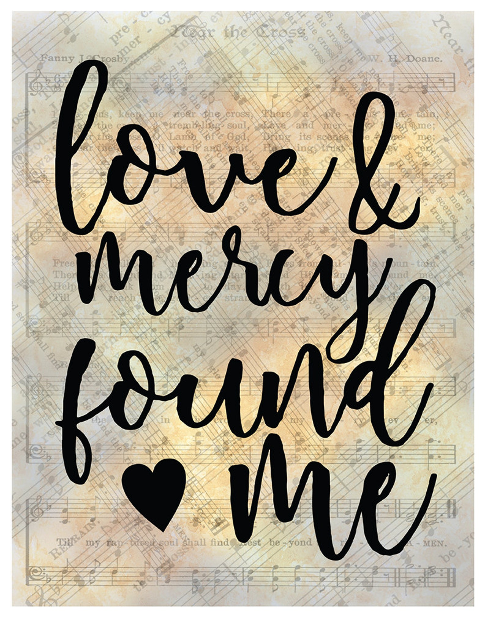 Love and Mercy Found Me Digital Hymn Print - Etsy