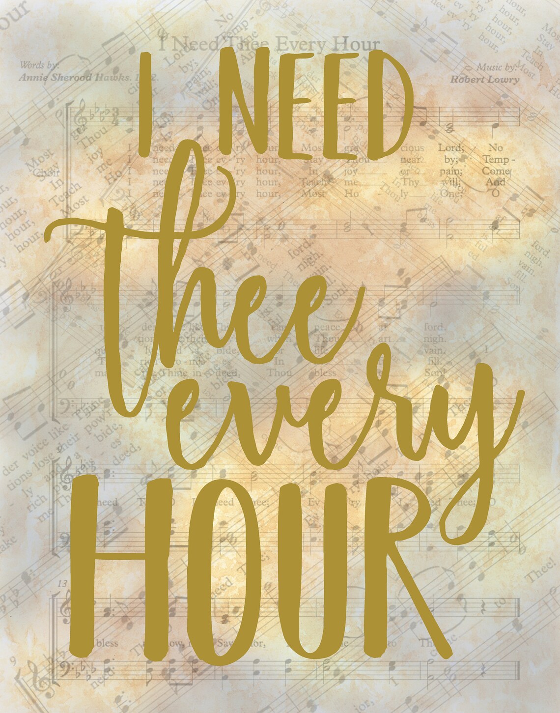I Need Thee Every Hour Version 2 - Etsy