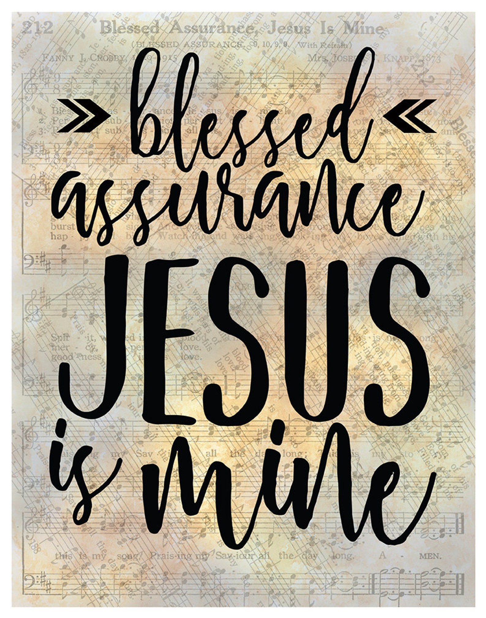 Blessed Assurance Digital Hymn Print - Etsy