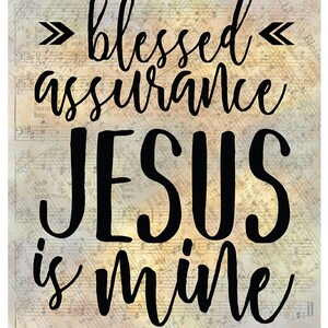 Blessed Assurance Digital Hymn Print - Etsy