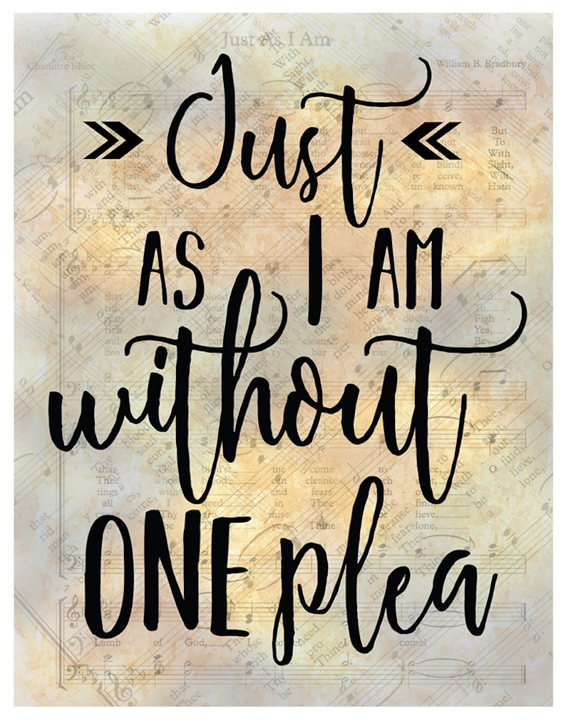 Just as I Am Without One Plea Digital Hymn Print - Etsy