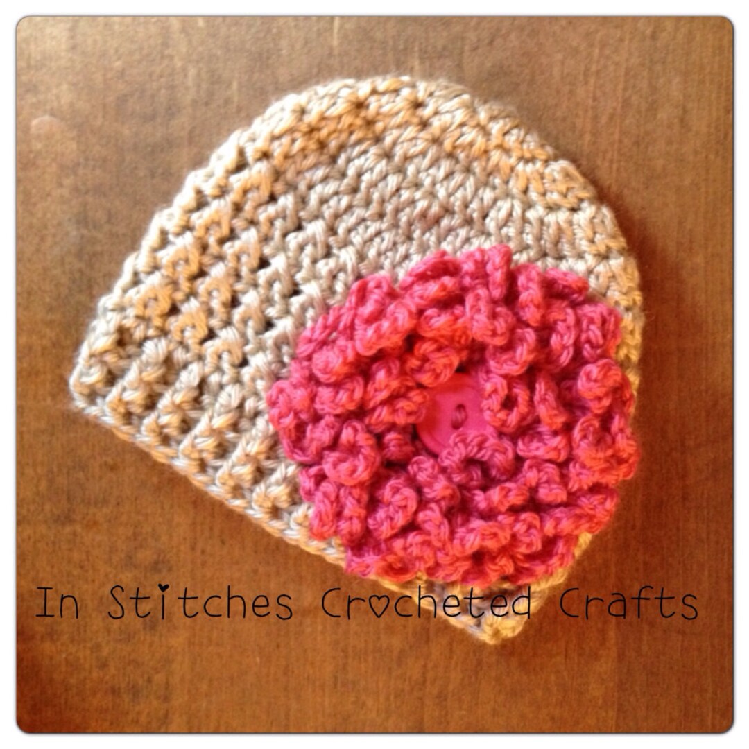 Cross Stitch Hat With Loopy Flower - Etsy