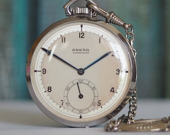 Junghans - 1930's German Art Deco Pocket Watch - Junghans Cal J347t/1 ...