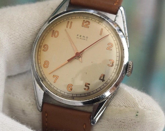 FERO Swiss Made Mechanical Wind up Men's Watc , Vintage Mechanical ...