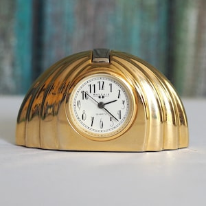 MAYFAIR Miniature Quartz Brass Clock , Art Deco Style - Etsy