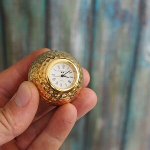 MAYFAIR Golf Ball Miniature Quartz Brass Clock - Etsy