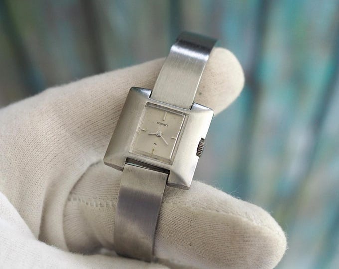 Vintage Seiko Mechanical Wind-up Watch | Stainless Steel Square Case ...