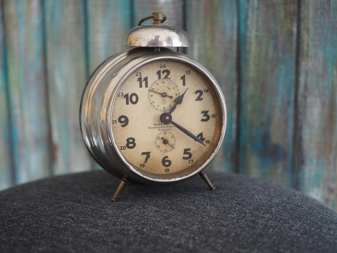 Antique German Alarm Clock Junghans 1920-30's, Vintage Mechanical Wind ...