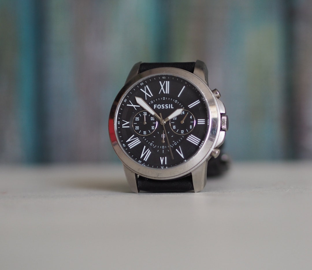 FOSSIL Grant Chronograph Black - Quartz Men's Chronograph Watch - Etsy