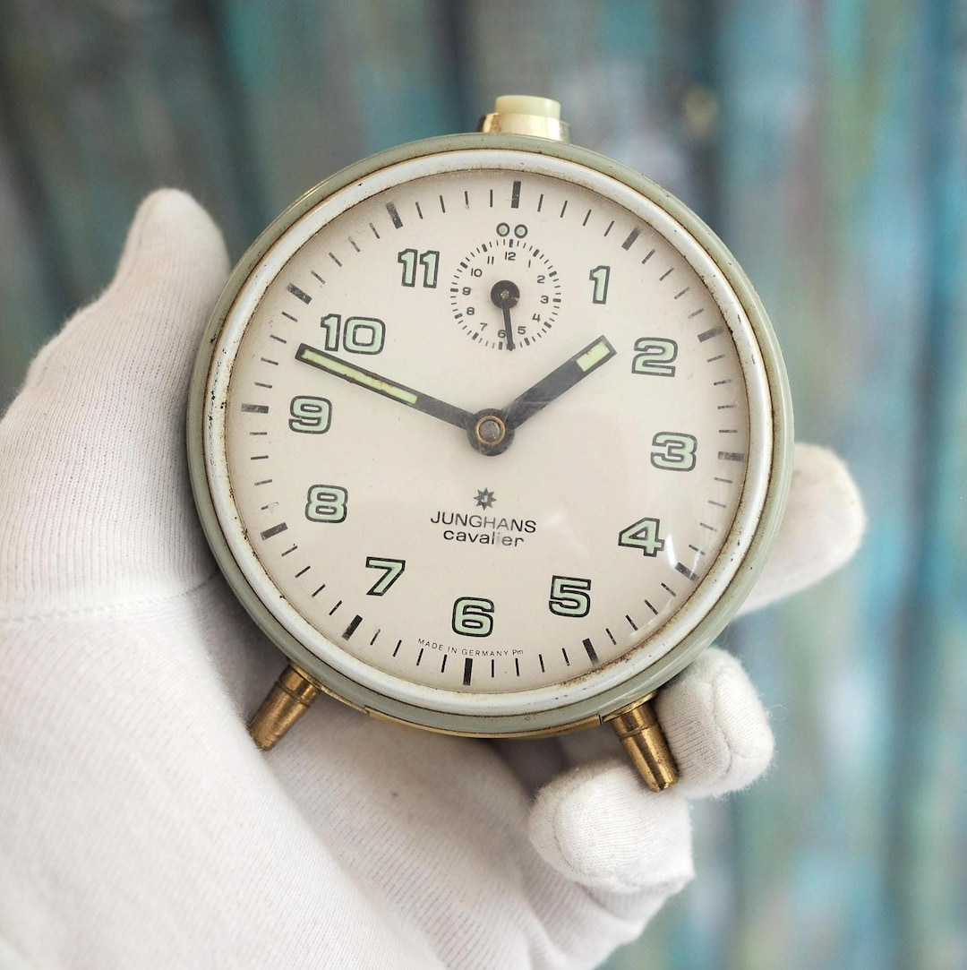 Vintage Junghans Cavalier Alarm Clock | 1960s German Wind-up Desk Clock ...