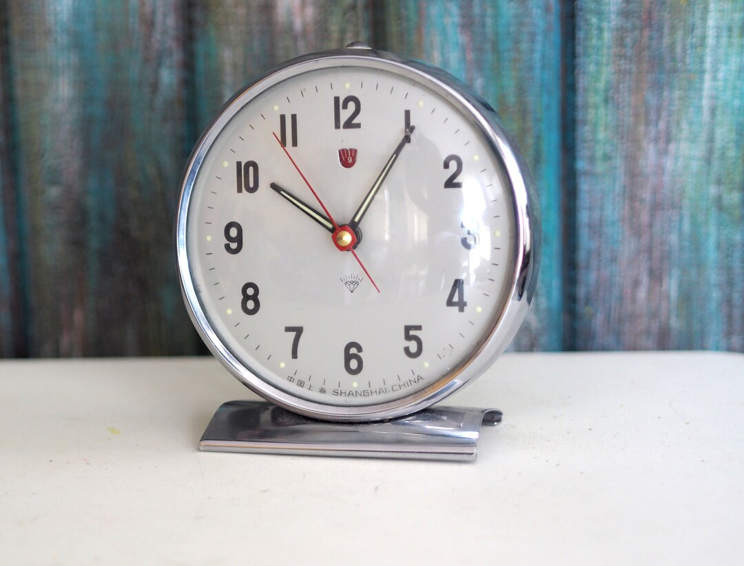 1970's Vintage Shanghai Diamond Alarm Clock, Vintage Mechanical Wind up ...