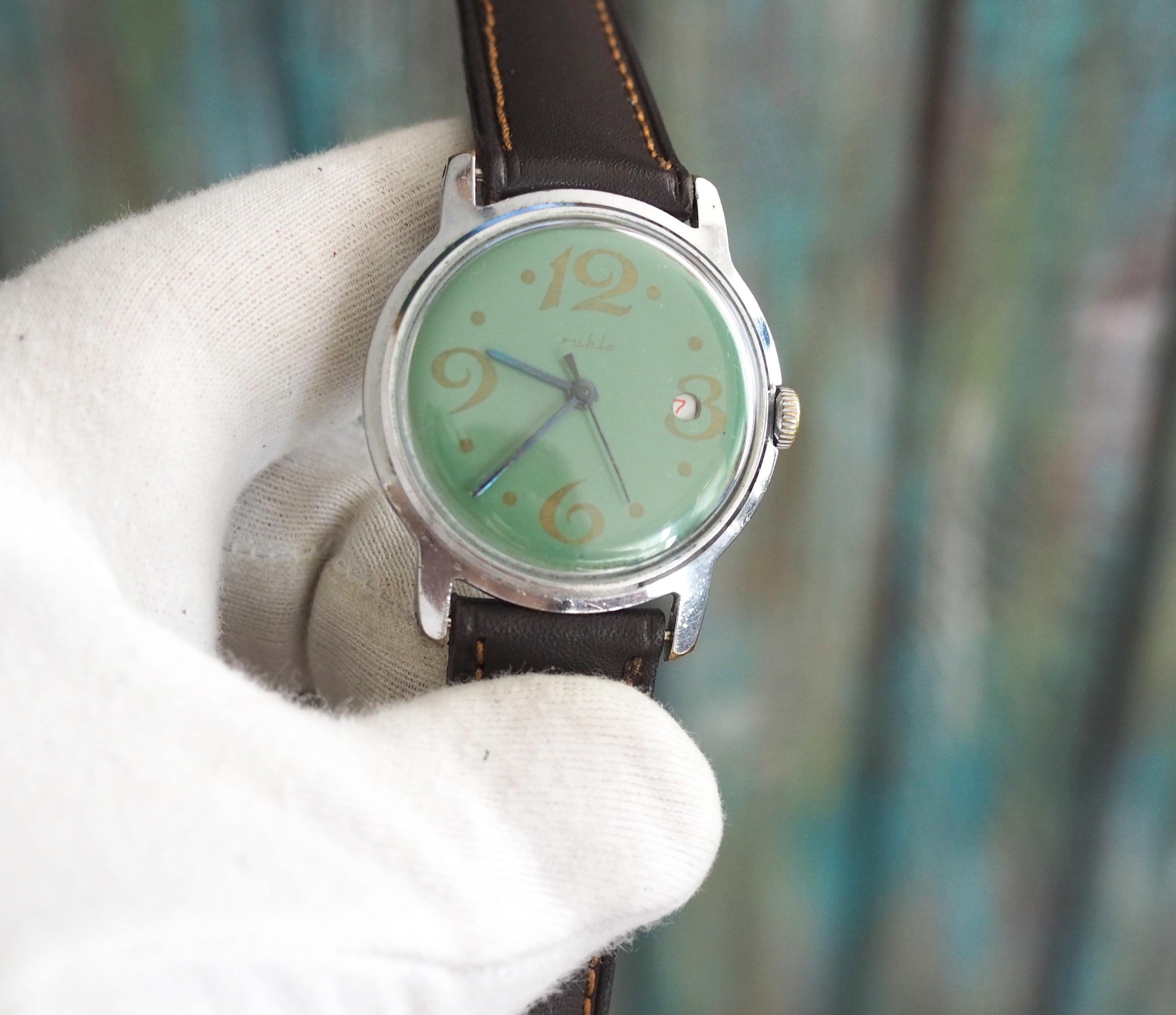 Vintage Ruhla Mechanical Watch: Teal Green Dial, East German Made - Etsy
