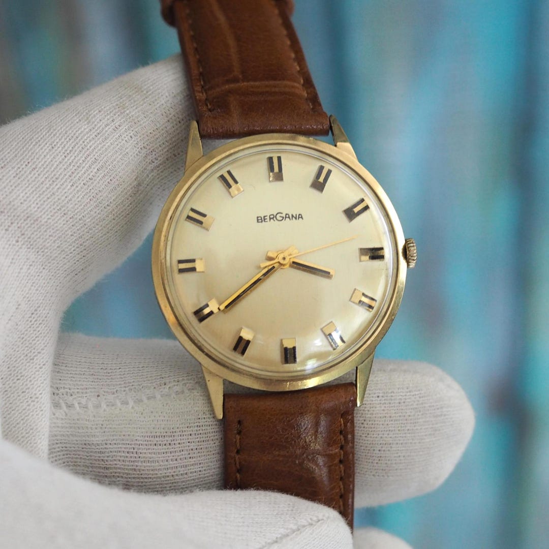 Vintage Bergana 14K Gold Mechanical Men's Watch | Hand-wound ETA 2750 ...
