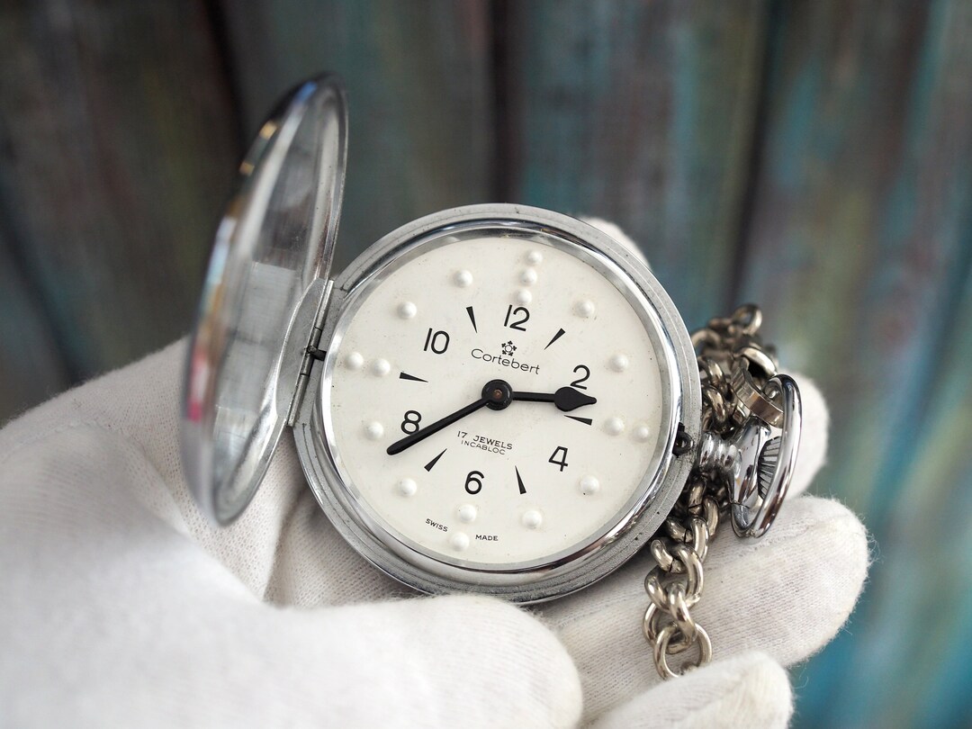 CORTEBERT- Rare Swiss Made Mechanical Wind up Braille Pocket Watch for ...