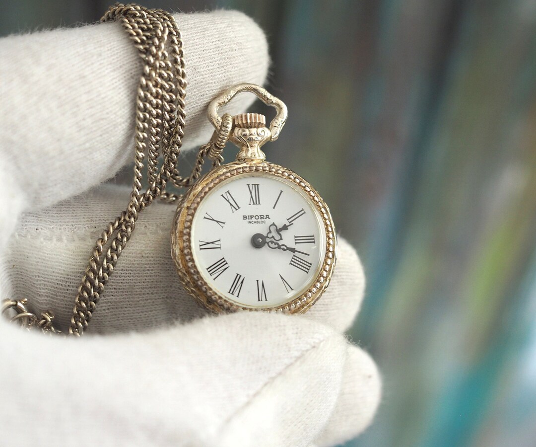 BIFORA - Sterling Silver Watch Pendant / Necklace - Tiny Vintage German ...