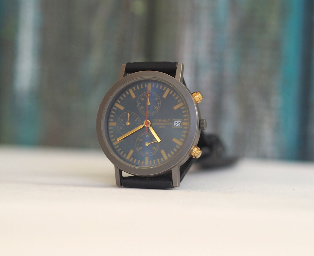 TITANIUM Chronograph - Quartz Men's Watch , Japanese Miyota Movement - Etsy