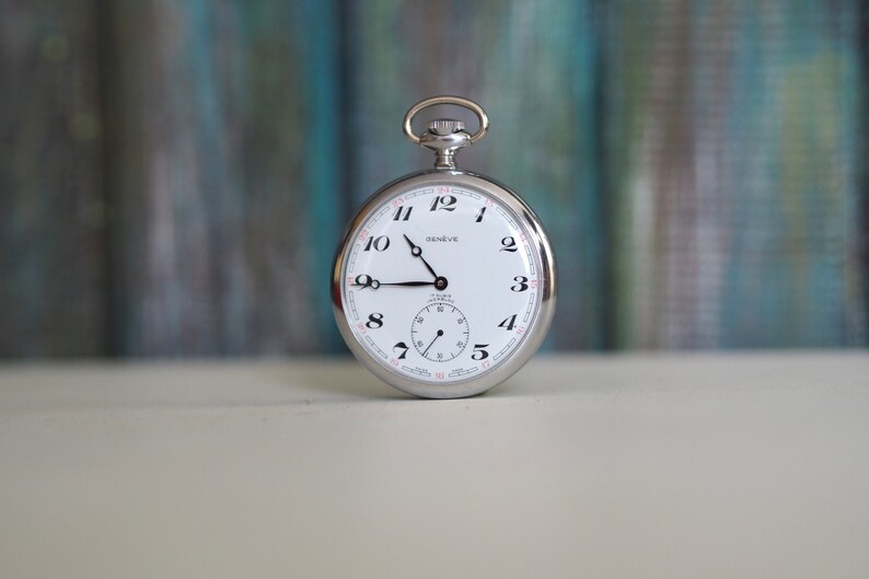 GENEVA Swiss Made Mechanical Wind up Pocket Watch Cal - Etsy