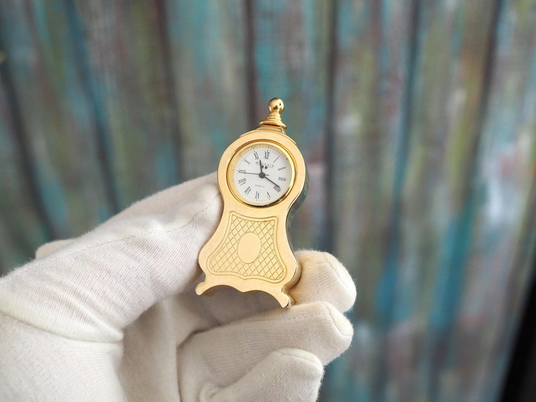 MAYFAIR Miniature Quartz Brass Clock - Etsy