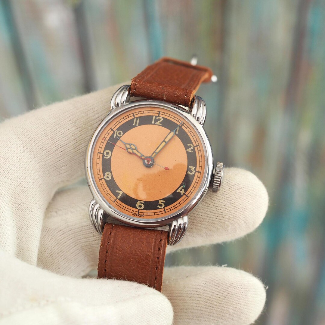 1930-40's German Military Watch, , Vintage Military Wind up Mens Watch ...