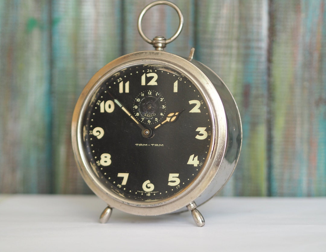 1930's Art Deco German Alarm Clock KIENZLE Tam Tam, Vintage Mechanical ...