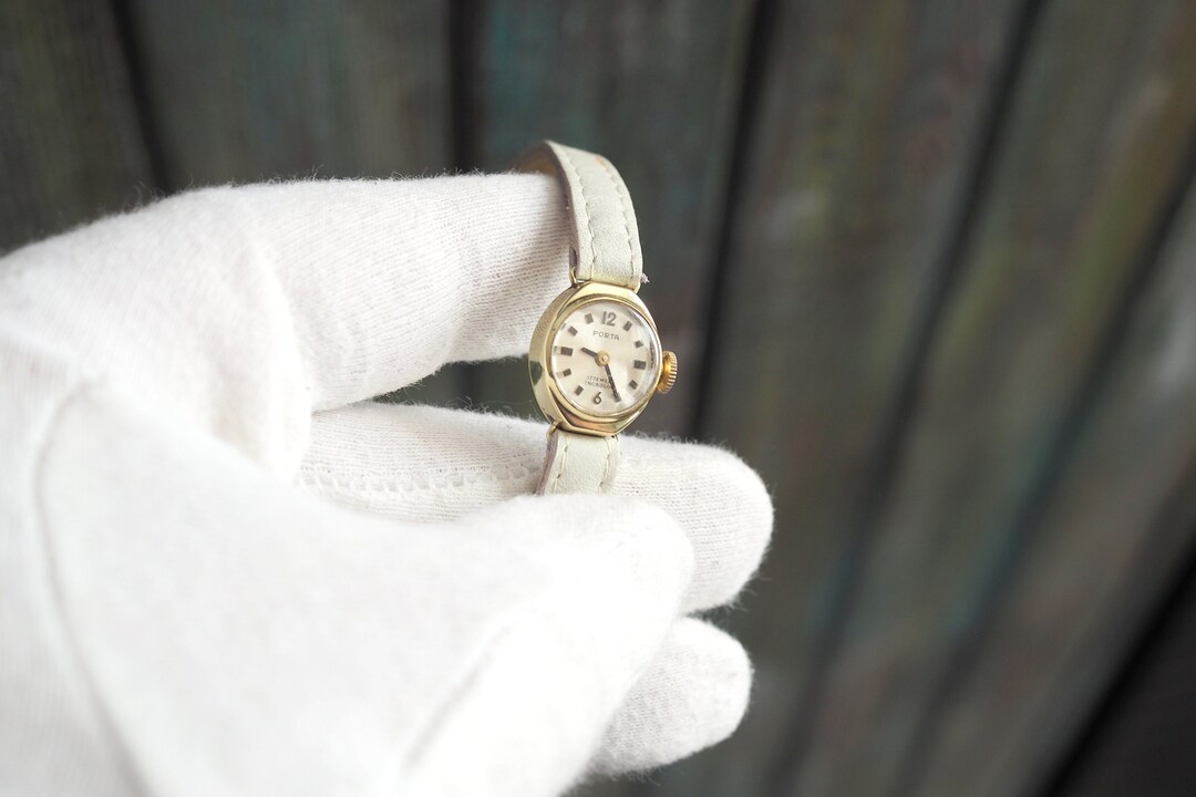 PORTA 14K .585 Solid Gold Tiny German Women's Watch Porta , Vintage German Mechanical Wind up ...