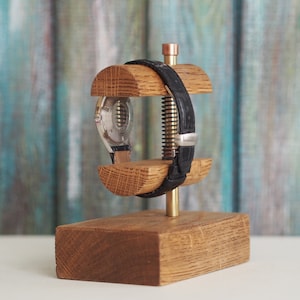 Oak Wood Watch Stand , Custom Watch Display Stand Watch Organizer ...