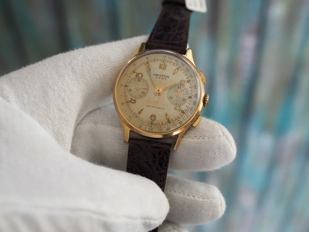 ORATOR Chronograph Watch , Cal. Landeron 48 - 1950s Vintage Swiss ...