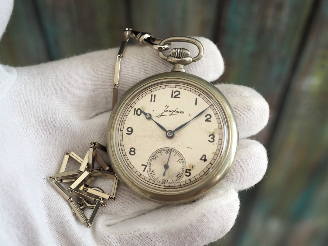 Junghans - 1930's German Art Deco Pocket Watch - Junghans Cal J347t/1 ...