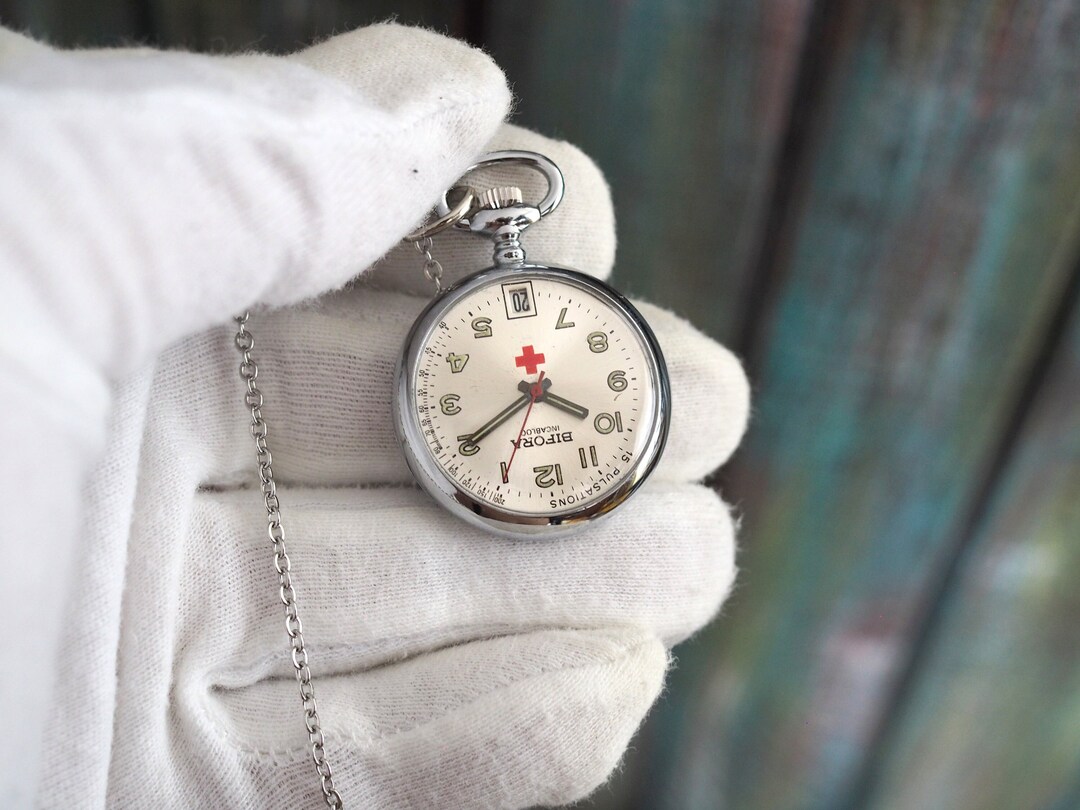 BIFORA Vintage German Mechanical Wind up Nurse Pendant Watch 1970's ...