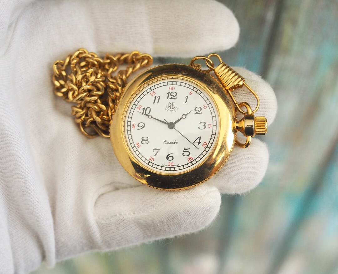 RE Watch - Quartz Pocket Watch, Japan Movement - Etsy