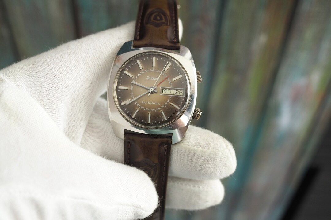 RIVELLA Alarm Automatic Cal.as 5008 Vintage Mechanical Self Winding Men ...