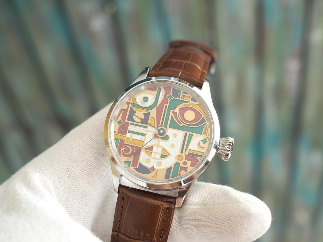 43mm Custom Mechanical Watch – ETA Unitas 6498 Manual Wind, Art Dial ...