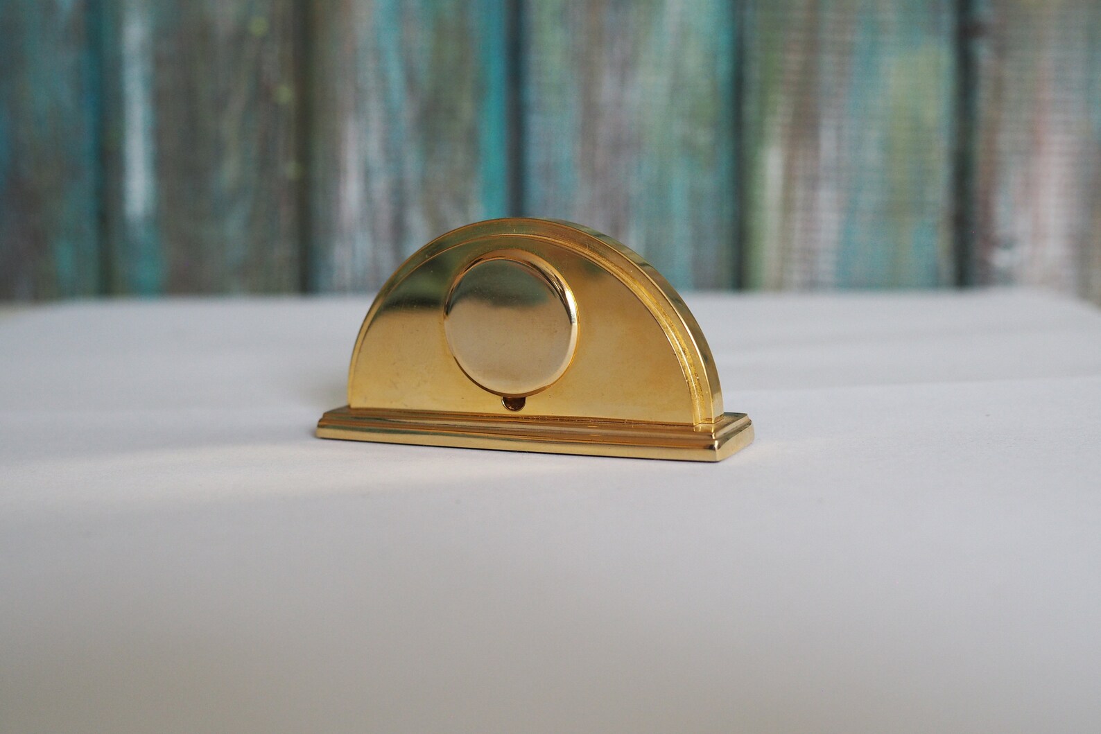 MAYFAIR Miniature Quartz Brass Clock , Art Deco Style - Etsy