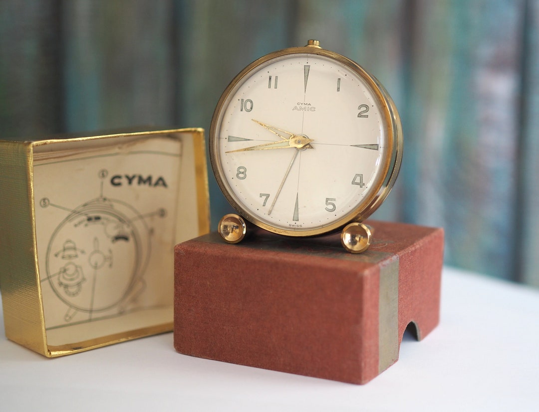 Cyma Amic - 1950's Vintage Mechanical Wind up Alarm Clock Cyma , Rare ...