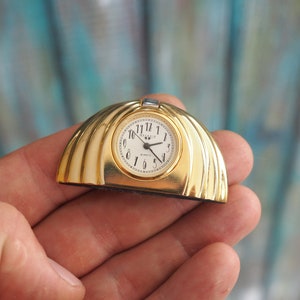 MAYFAIR Miniature Quartz Brass Clock , Art Deco Style - Etsy