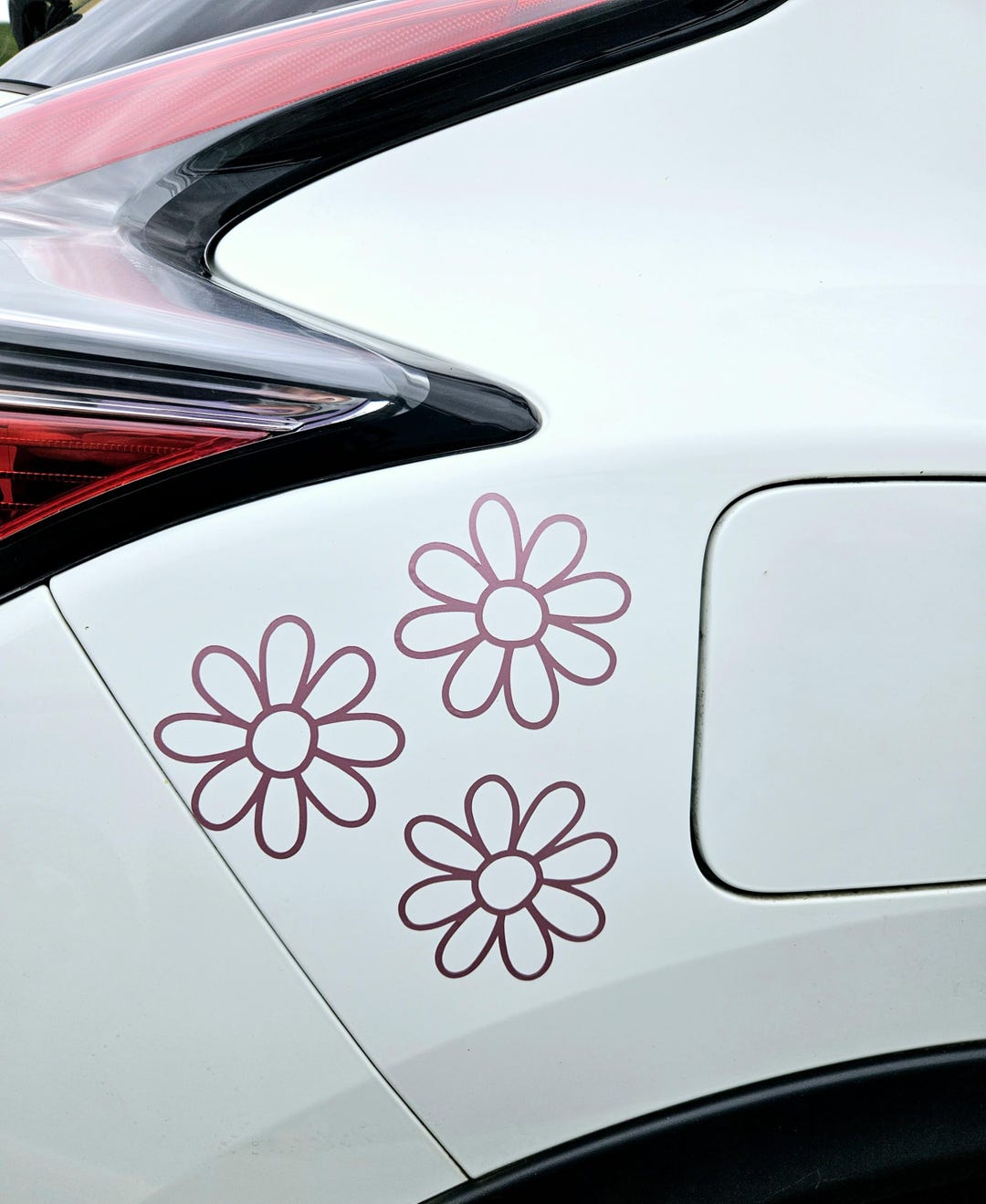 3 X Transparent Daisy Car Decals | Daisy Outline Sticker | Car Window ...