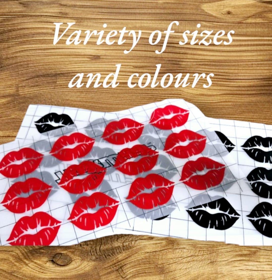 Kissing Lips Decal Set: 15 Matte Vinyl Stickers, Valentine's Decor - Etsy