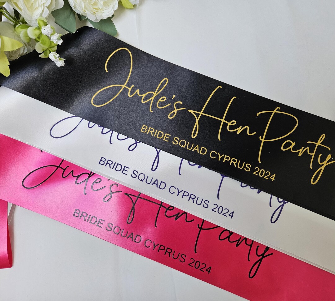 Personalised Hen Party Sash-added Place/date Bachelorette Party Sash ...
