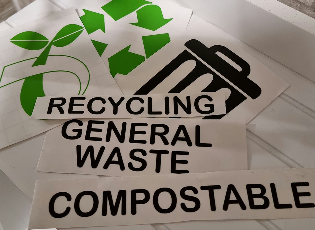 Waste Bin - Rubbish Bin- Trash Can Recycling Compostable Stickers - Etsy