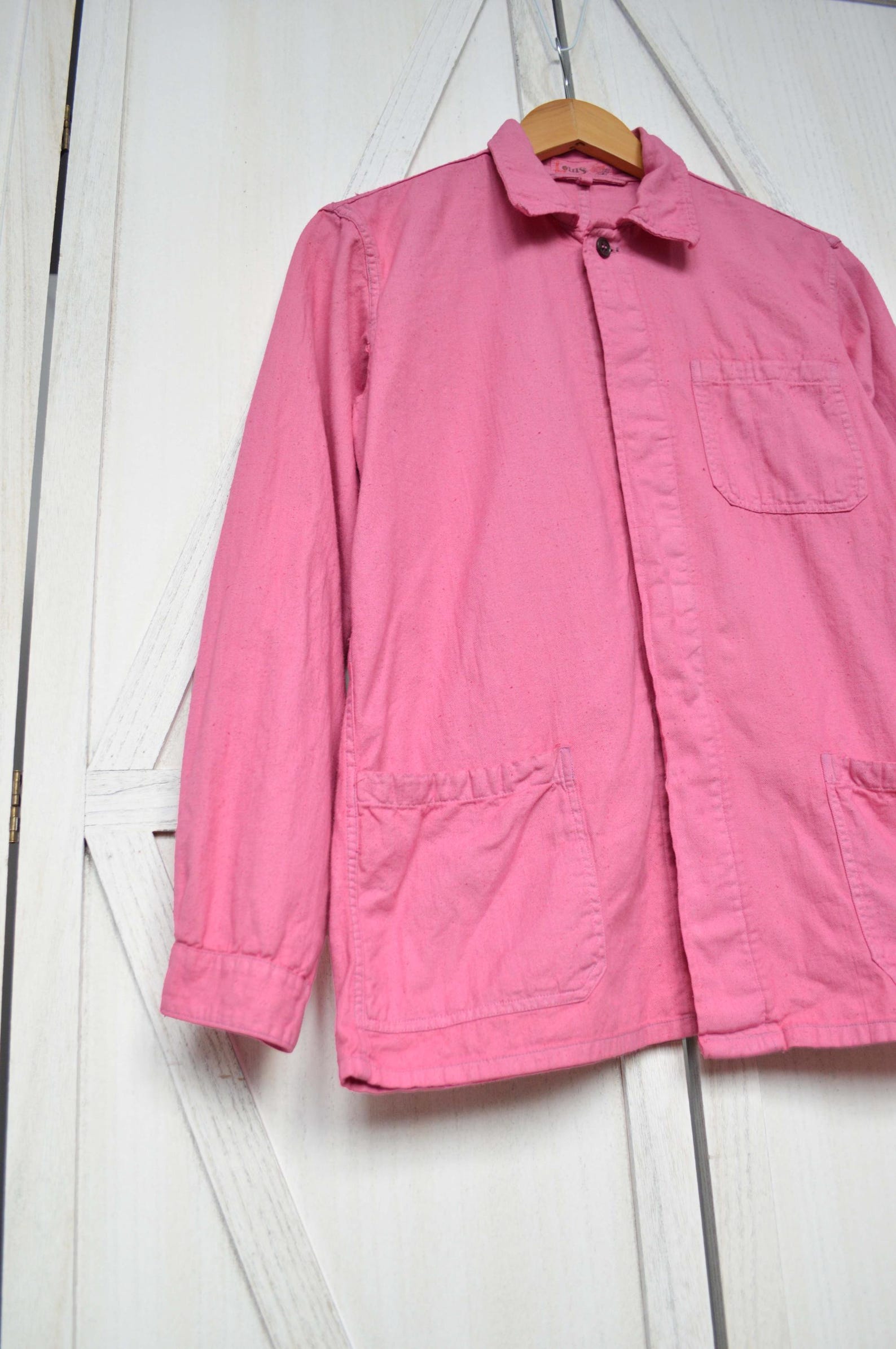 French Chore Jacket Pink Cotton Workwear Shirts - S M L Xl - Etsy