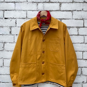 Mustard Yellow Workwear Jacket Made in England Cotton Canvas Chore ...